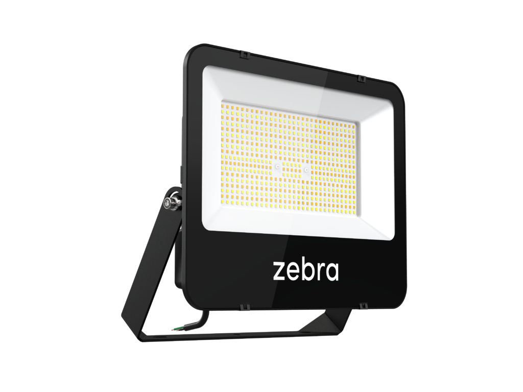 Black LED floodlight 150-300 W 3000/4000/6500 K IP65 IK07 on/off - Zebra